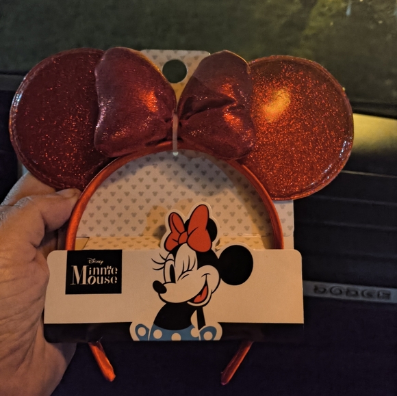 Accessories | Disney Minnie Mouse Girls Tween Red Glitter Bow Ears ...